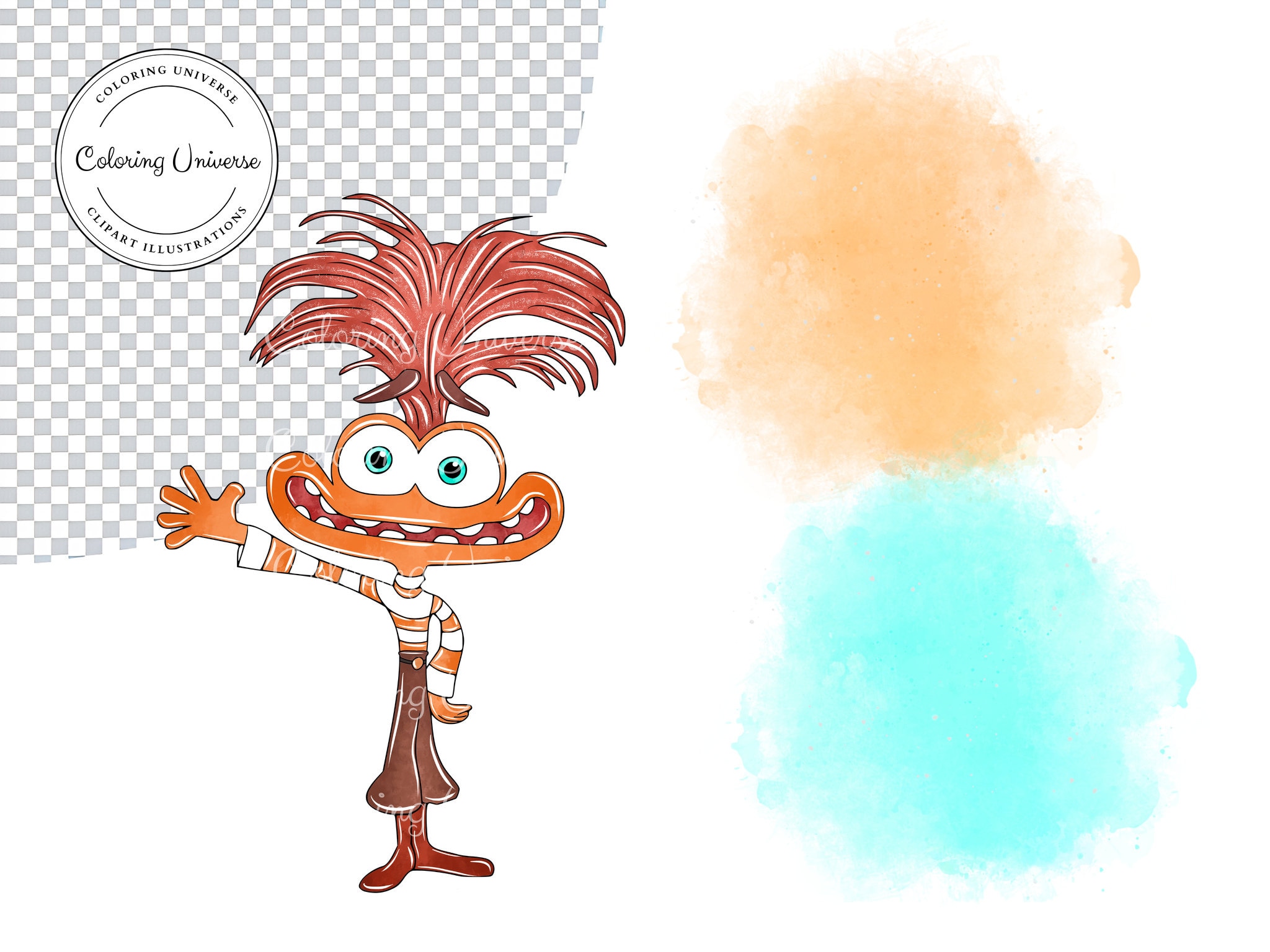 Cute Inside Out 2 Anxiety Character Clipart Inside Out Digital Download ...