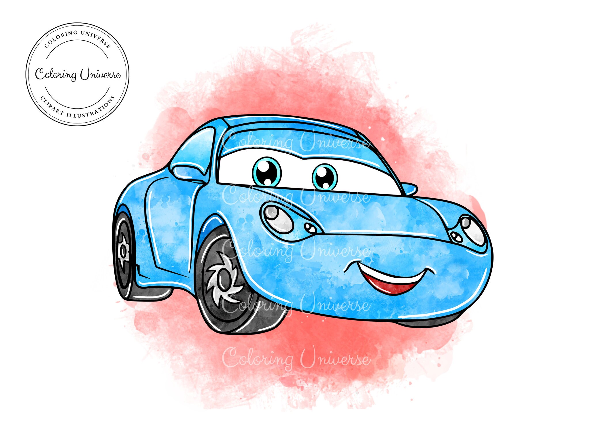 Cute Set of Cars Watercolor Clipart Car Sublimation Bundle, Car ...