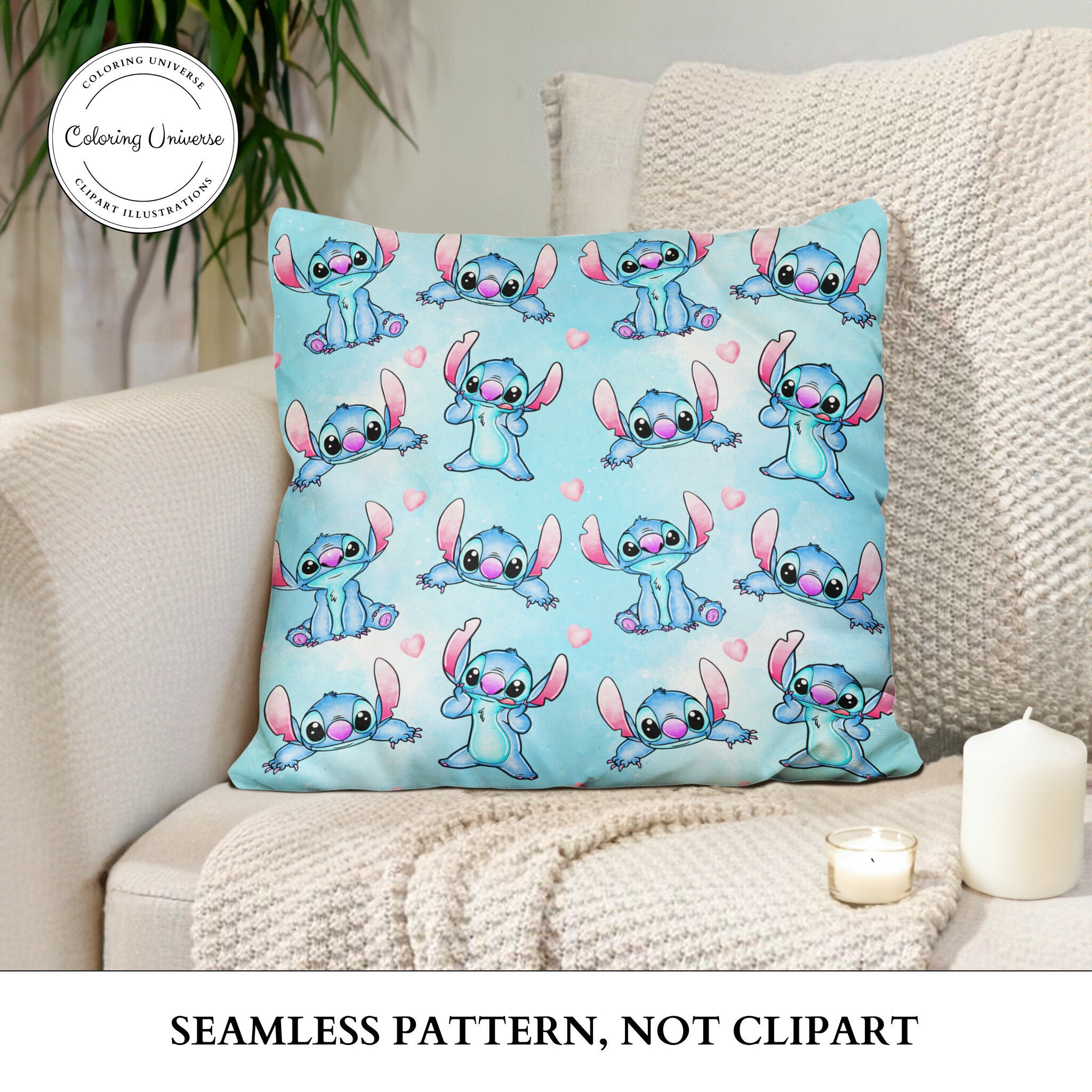 Lilo and Stitch Seamless Pattern Stitch Sublimation File Stitch Digital ...