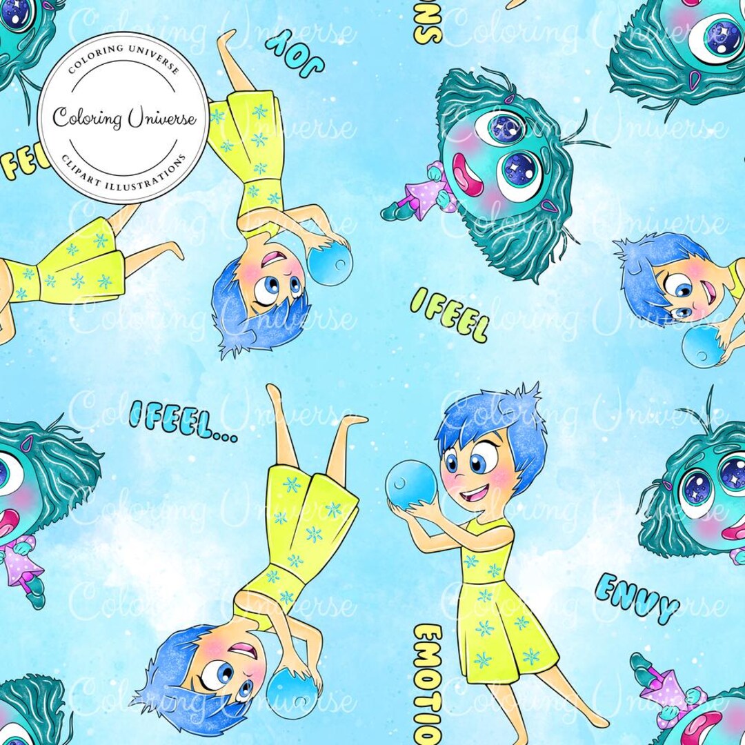 Inside Out 2 Seamless Pattern, Inside Out Sublimation File, Inside Out ...