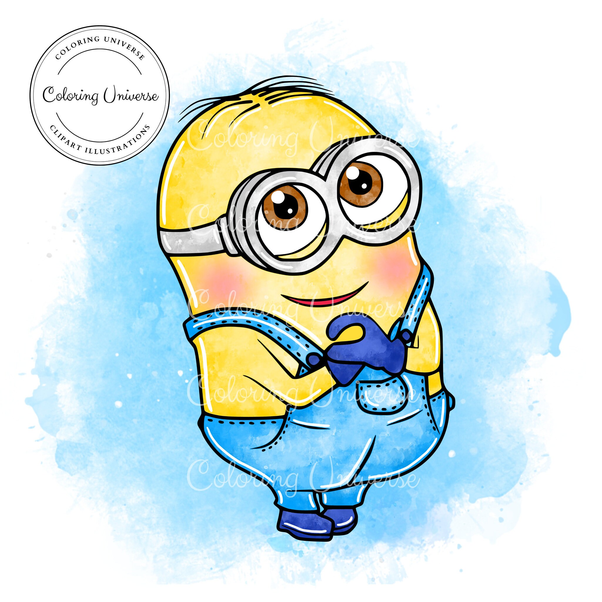 Cute Minions Clipart Transparent Background Digital Instant Download ...
