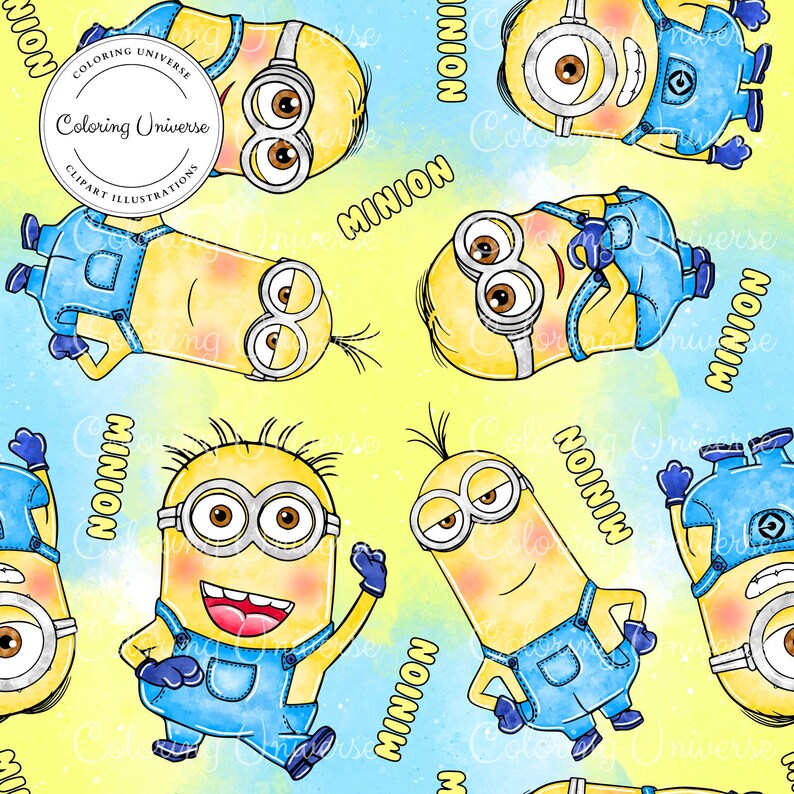 Minions Seamless Pattern Minions Sublimation File Minions Inspired ...