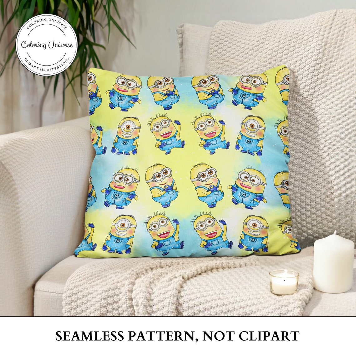 Minions Seamless Pattern Minions Sublimation File Minions Inspired ...