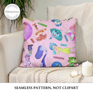 Inside Out 2 Seamless Pattern, Inside Out Sublimation File, Inside Out ...