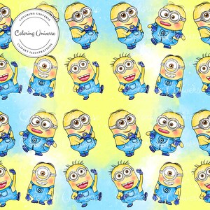 Minions Seamless Pattern Minions Sublimation File Minions Inspired ...