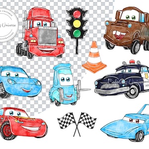 Cute Set of Cars Watercolor Clipart Car Sublimation Bundle, Car ...