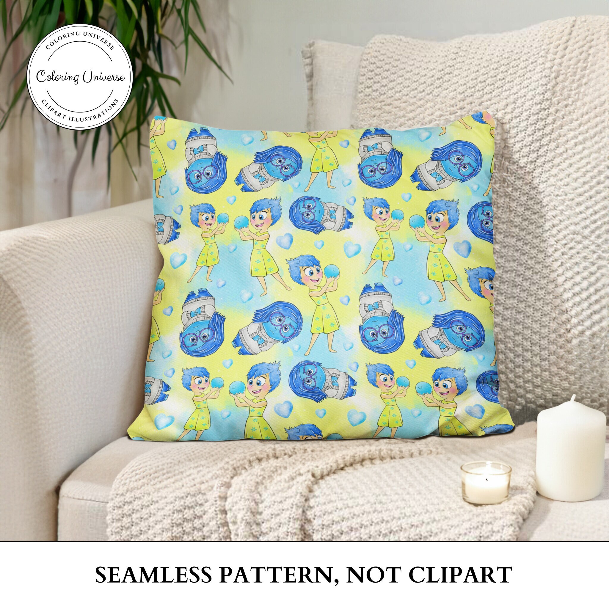 Inside Out 2 Seamless Pattern, Inside Out Sublimation File, Inside Out ...