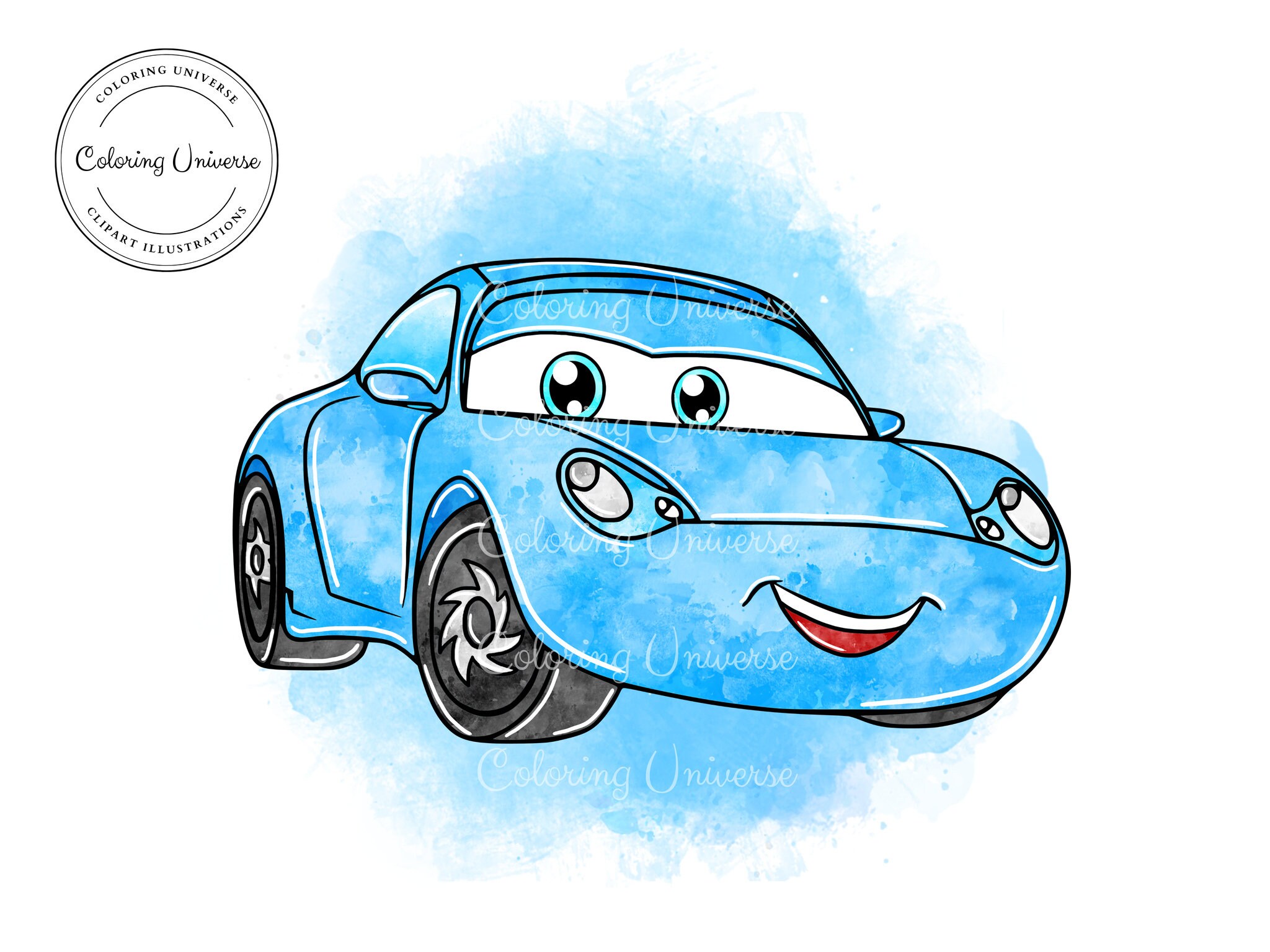 Cute Set of Cars Watercolor Clipart Car Sublimation Bundle, Car ...
