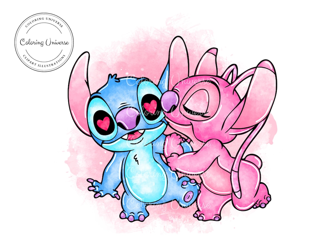 Cute Angel PNG Clipart Stitch and Angel Clipart Transparent Background ...