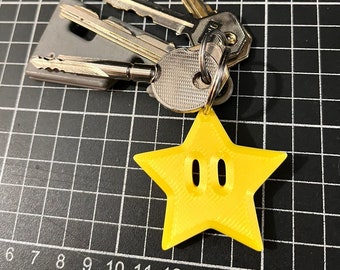 Mario Inspired Yellow Star Keyring / Keychain - Etsy