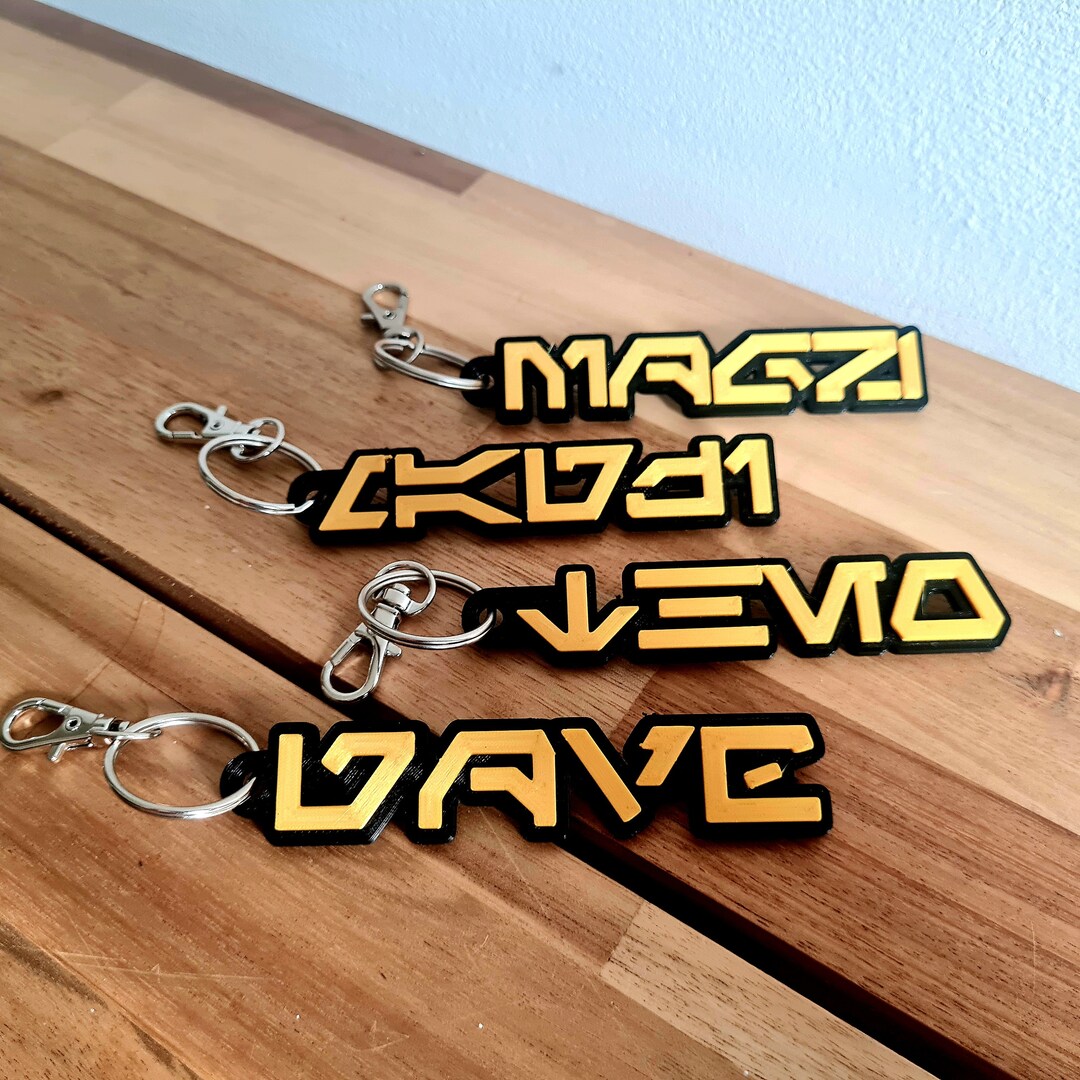 3D Printed Custom Star Wars Aurebesh Inspired Name Keyring - Etsy UK