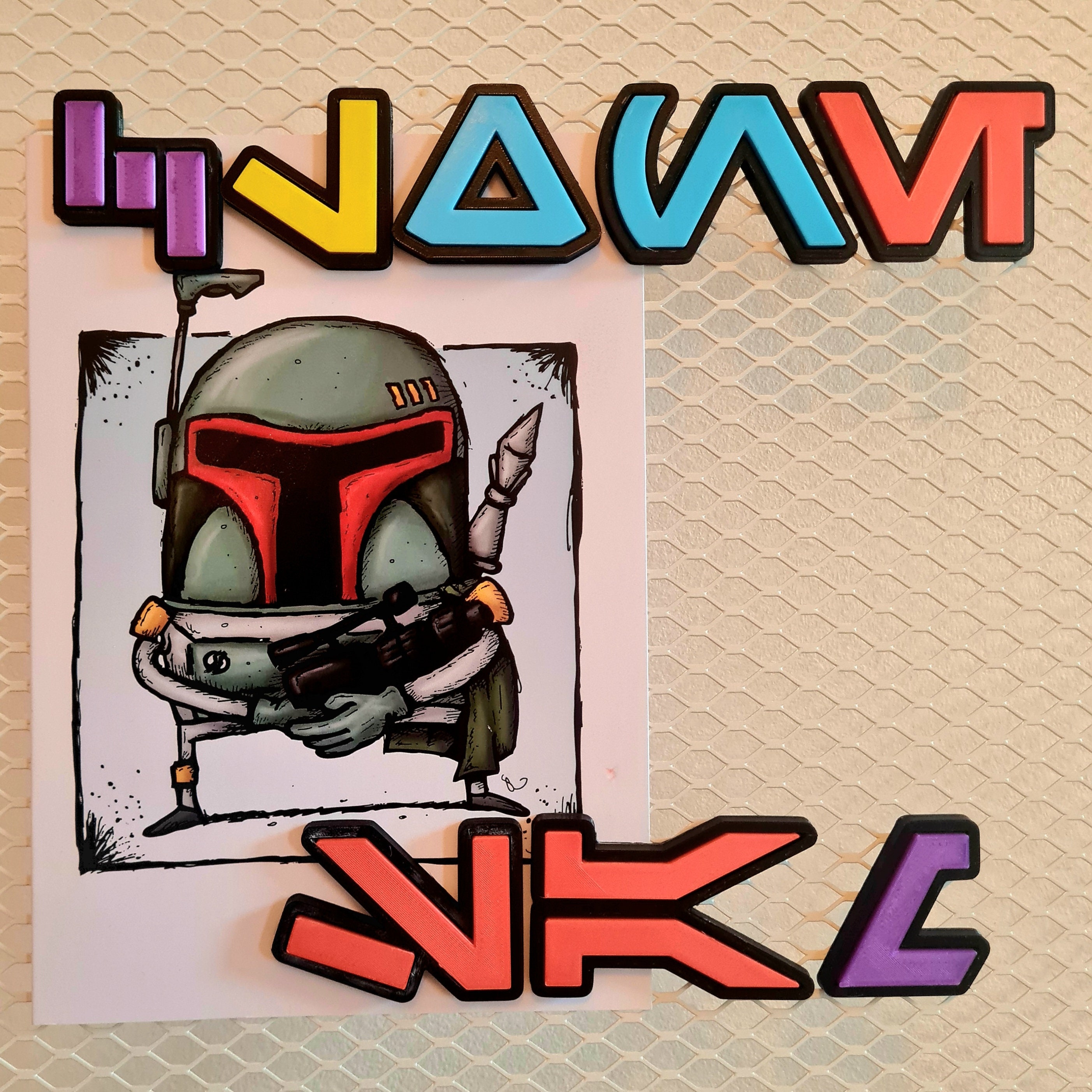 3D Printed Star Wars Aurebesh Magnet STL File Galactic Language Decor ...