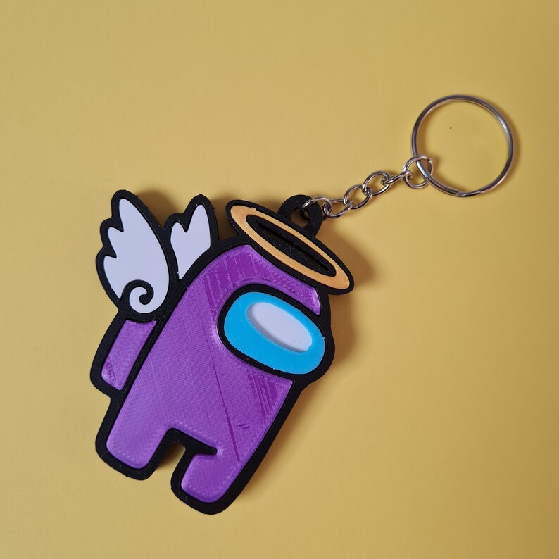 Personalized 3D Printed Among Us Inspired Angel Crew Member Bag Tag ...