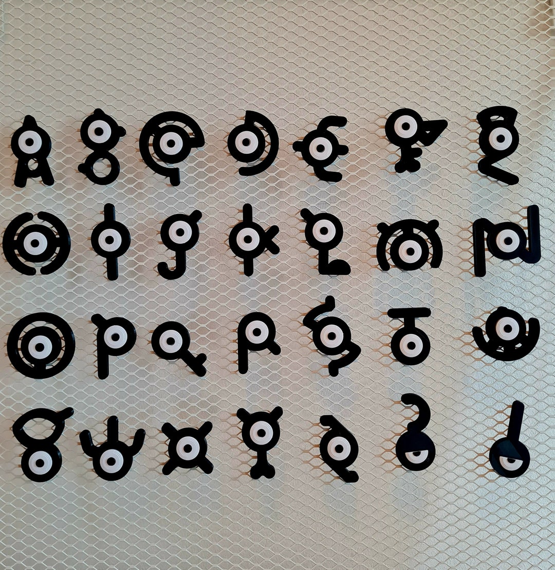 Pokemon Unown Magnets | 3D Printed Colorful Anime Merchandise | Unique ...