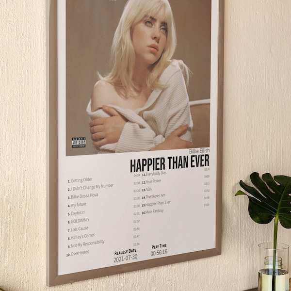 Billie Eilish Poster Happier Than Ever - Etsy