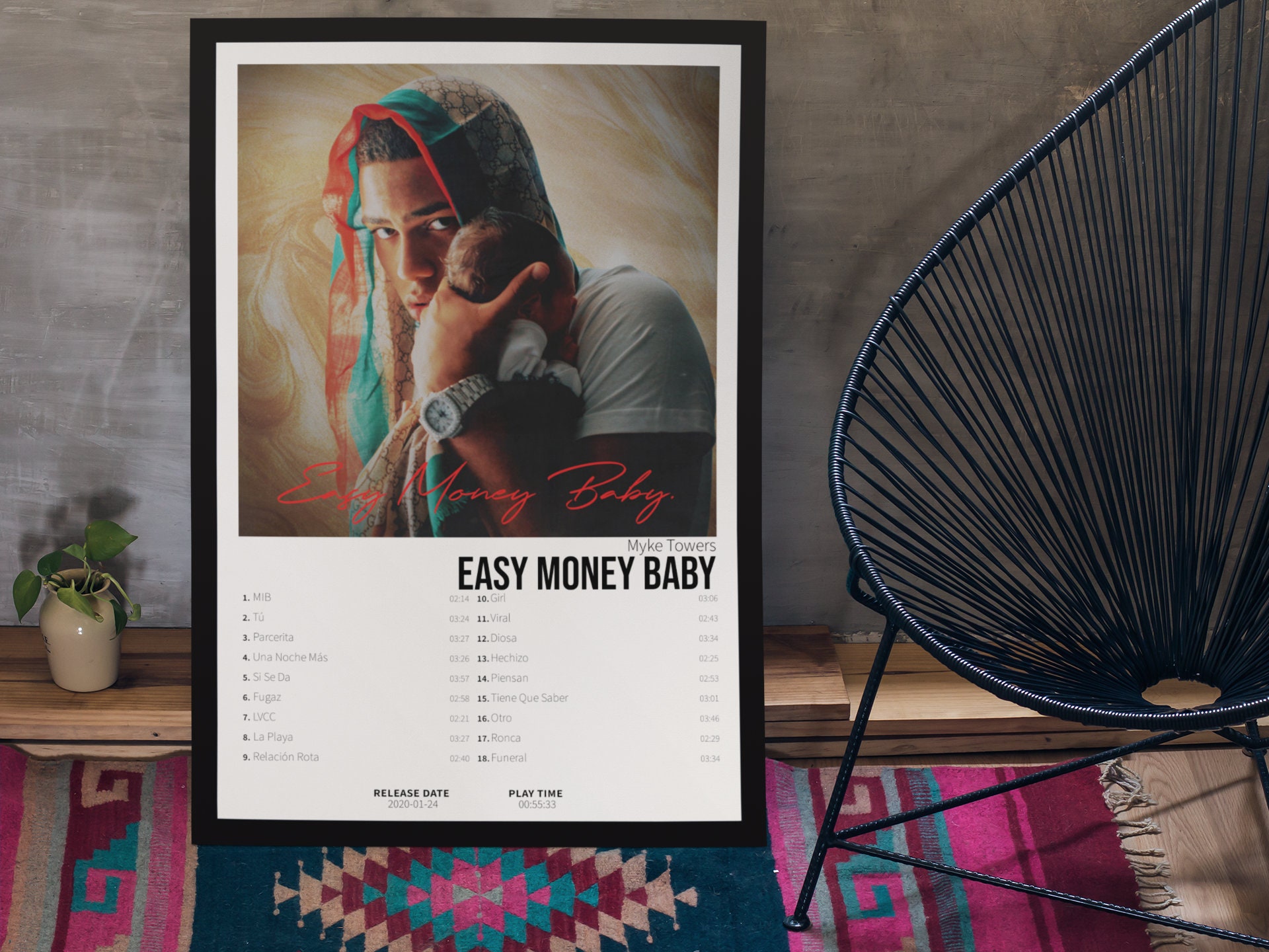 Myke Towers - Easy Money Baby | Album Cover Poster Designed & Sold By ...