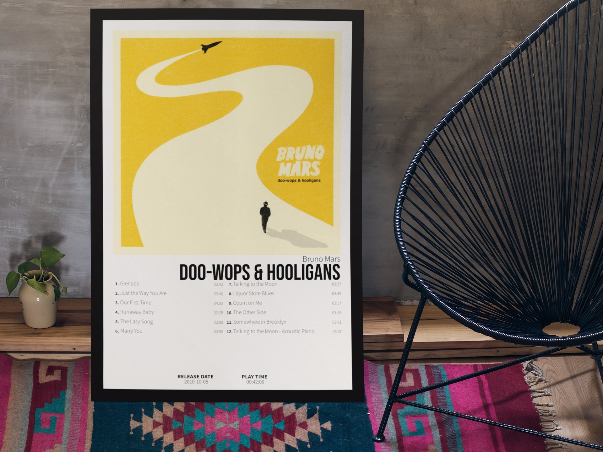 Bruno Mars Doo-Wops Hooligans Music Album Cover Poster, 43% OFF