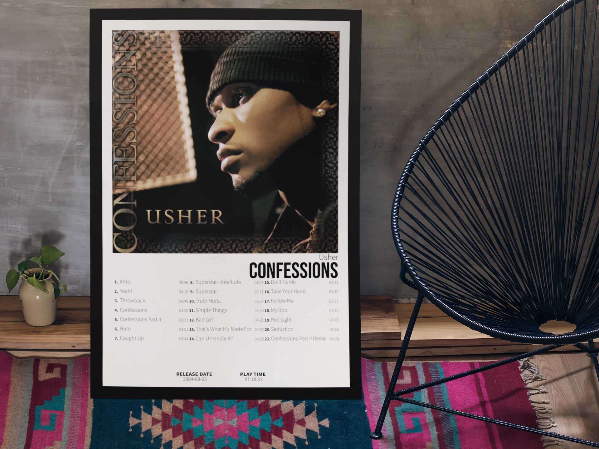 Usher - Confessions | Album Cover Poster For Wall Art | Home Decor