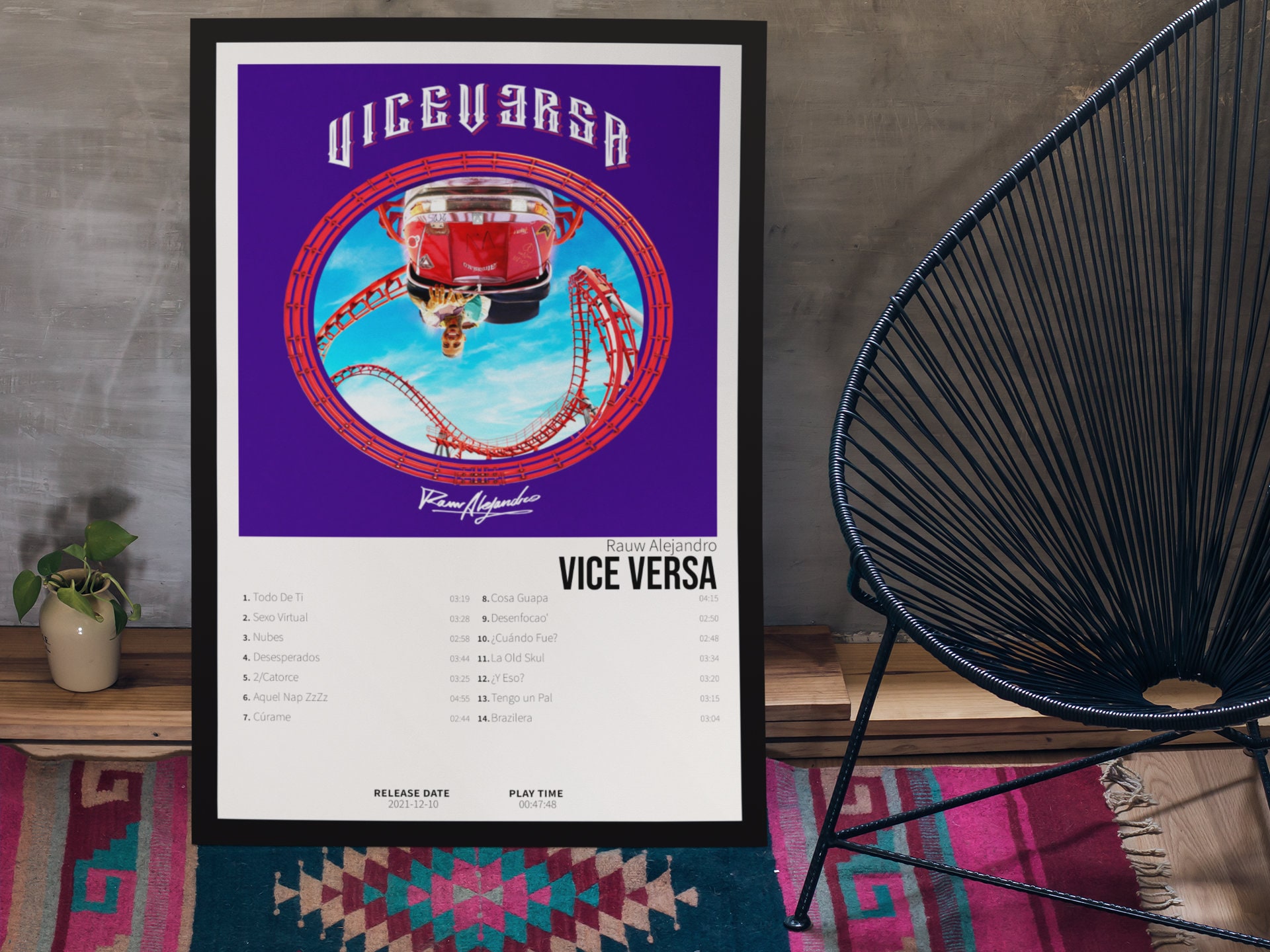 Rauw Alejandro - VICE VERSA | Album Cover Poster | Printerval Canada