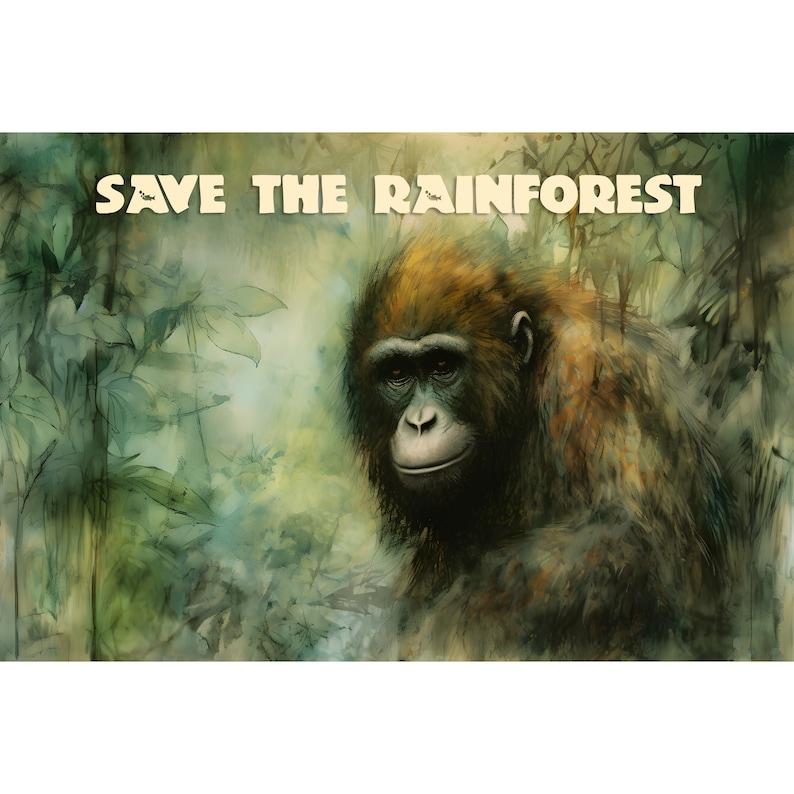 Set of 10 Beautiful Conservation Posters Digital Save the Rainforest ...
