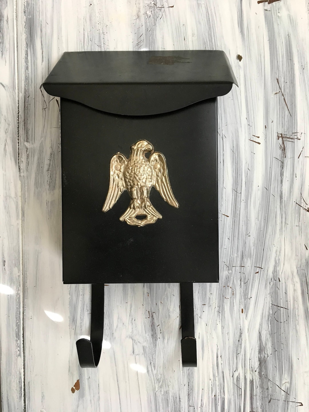 Wall Mounted Mall Box, Black Metal Vintage Mail Drop With Newspaper ...