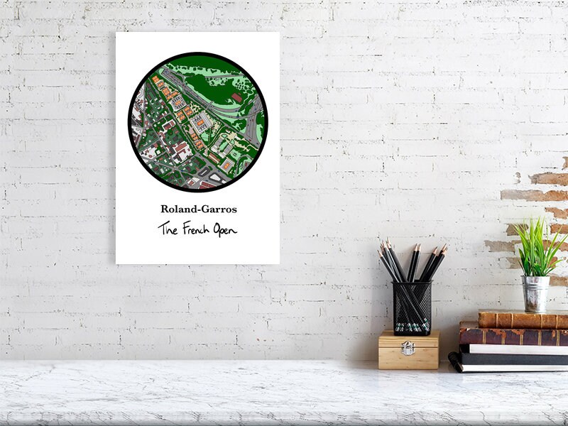 The French Open (roland-garros) | Tennis Art Print | Tennis Gift ...