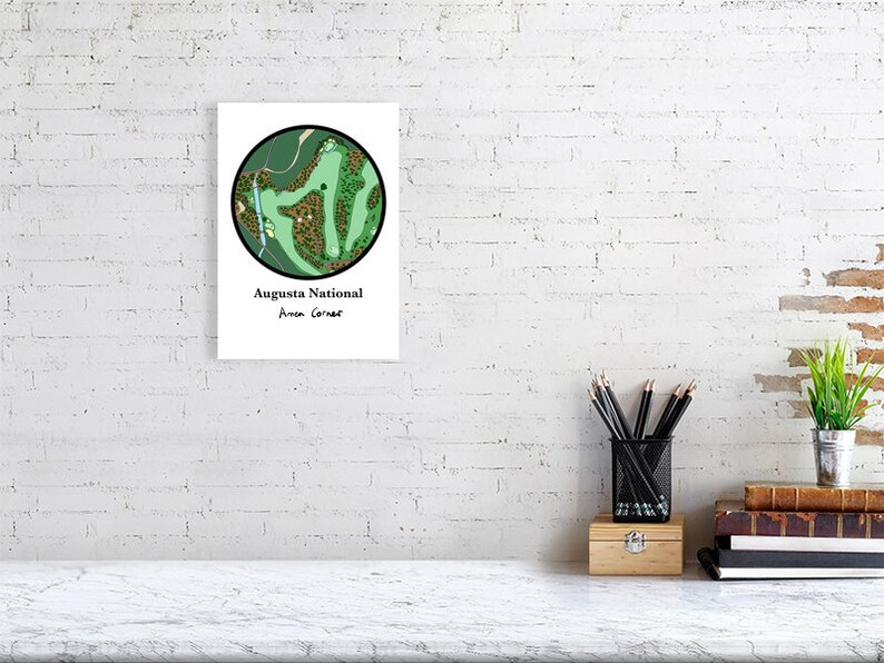 Augusta National Amen Corner | Golf Course Art Print | Golf Gift ...