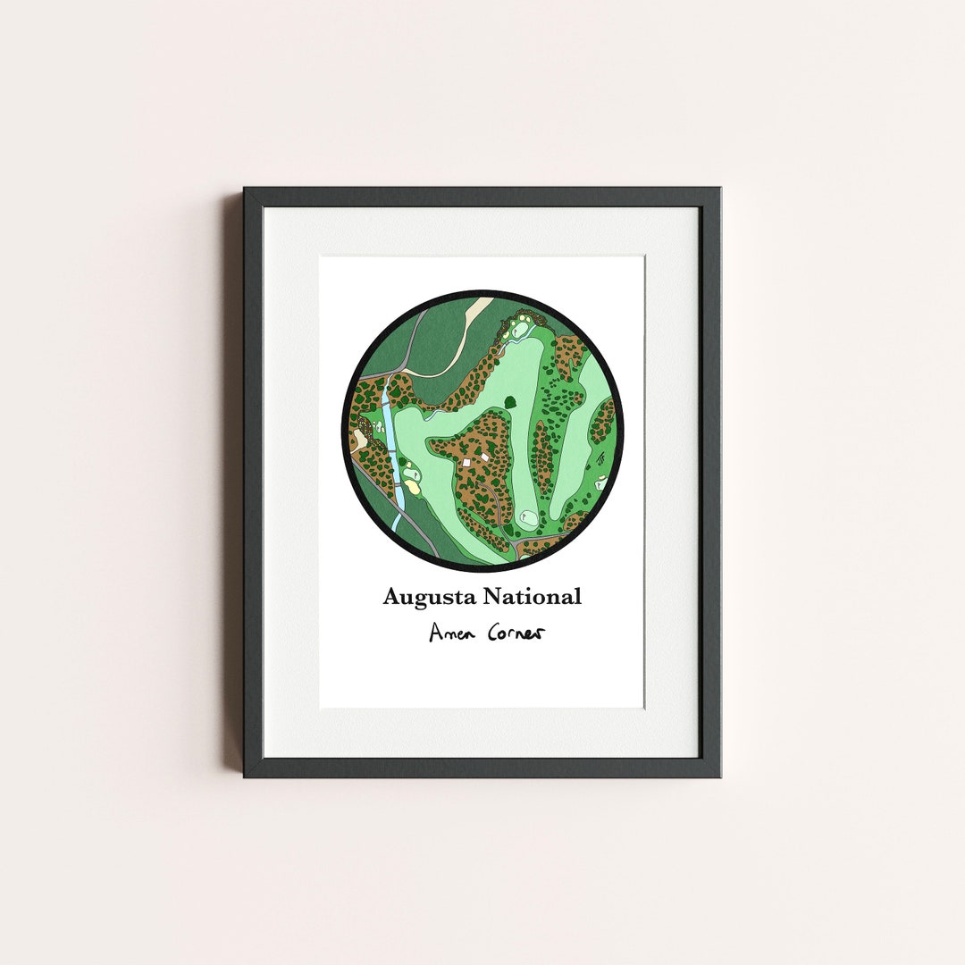 Augusta National Amen Corner | Golf Course Art Print | Golf Gift ...