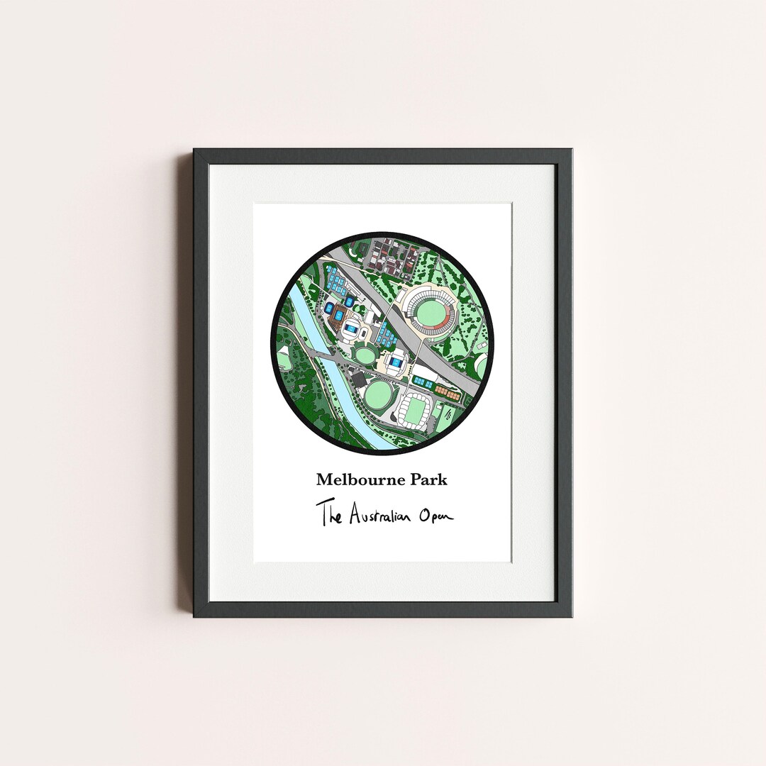 The Australian Open | Tennis Art Print | Tennis Gift (colour) - Etsy