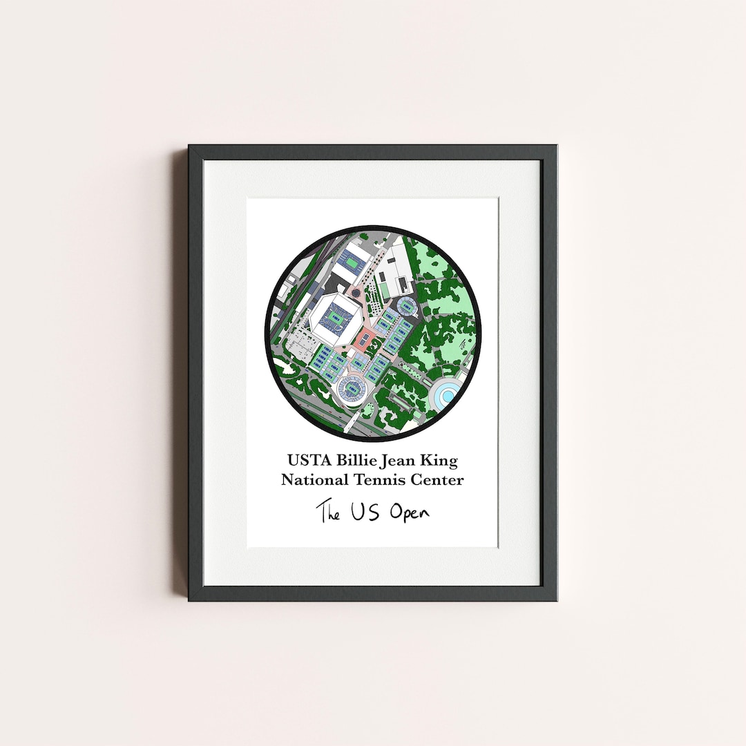 The US Open | Tennis Art Print | Tennis Gift (colour) - Etsy