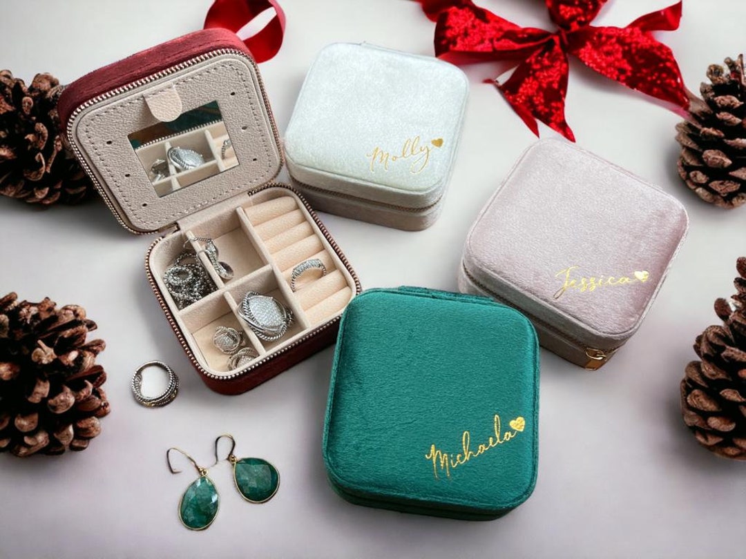Personalized Italian Velvet Jewelry Boxes, Gift for Girlfriend, Gift ...