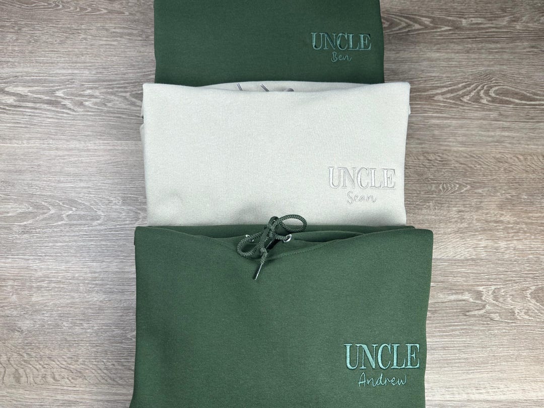 Custom Embroidered Uncle Hoodie, Brother's Baby Reveal Gift ...