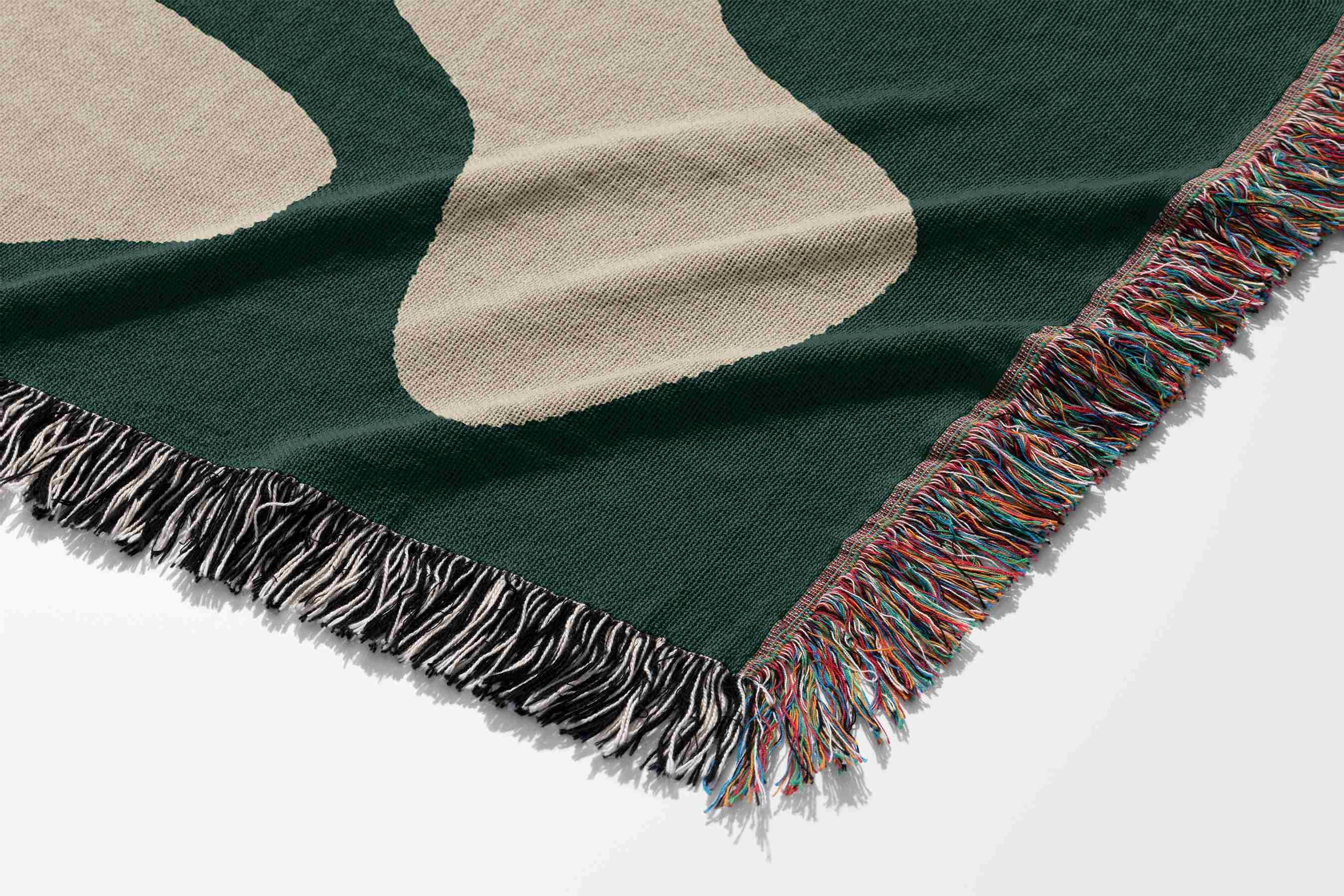 Green Matisse Inspired Throw Blanket Modern Abstract Woven - Etsy