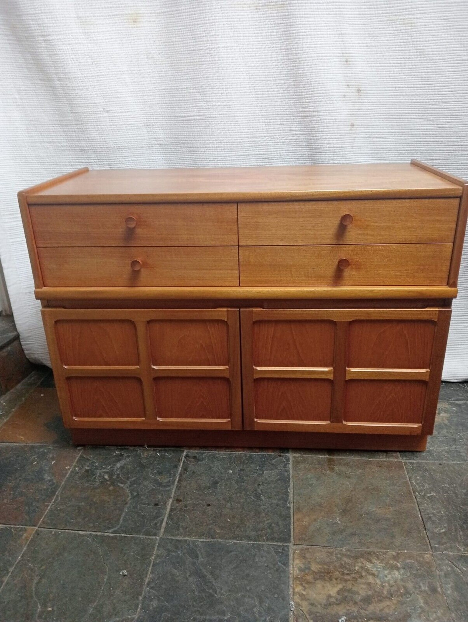 Mid Century Teak Nathan Sideboard With 4 Draws - Etsy UK