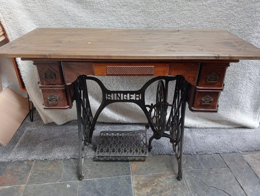 Singer Sewing Machine Desk/writing/console/hall Table - Etsy