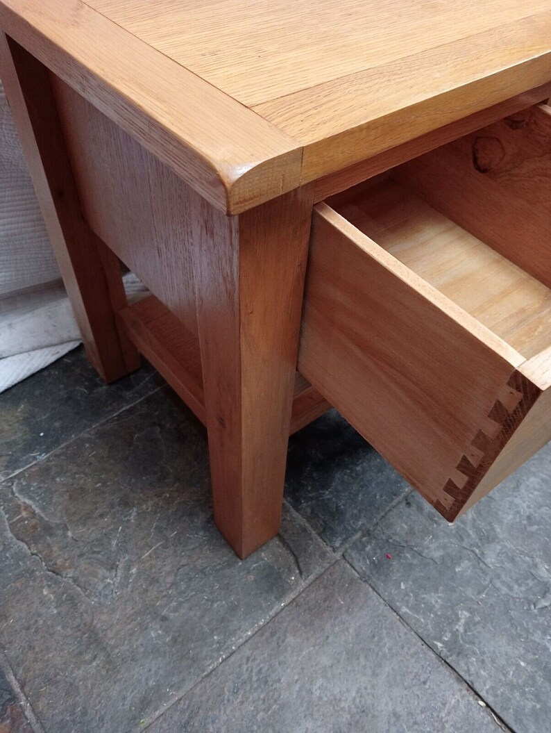 Oak Side Table With Draw - Etsy UK