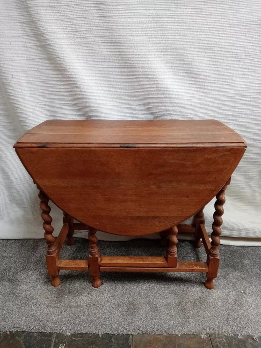 Oak Barley Twist Drop Leaf Table - Etsy