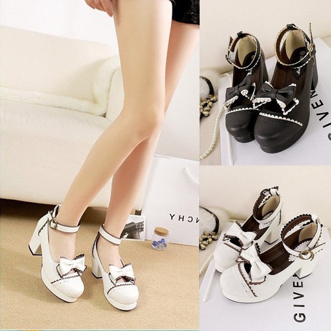 Handmade Leather Maid Lolita-style Shoes Chunky Platform - Etsy
