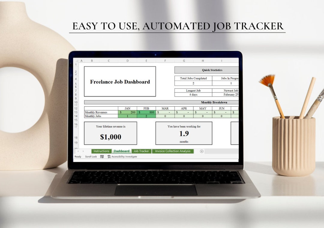 Freelance Job Tracker and Dashboard - Etsy