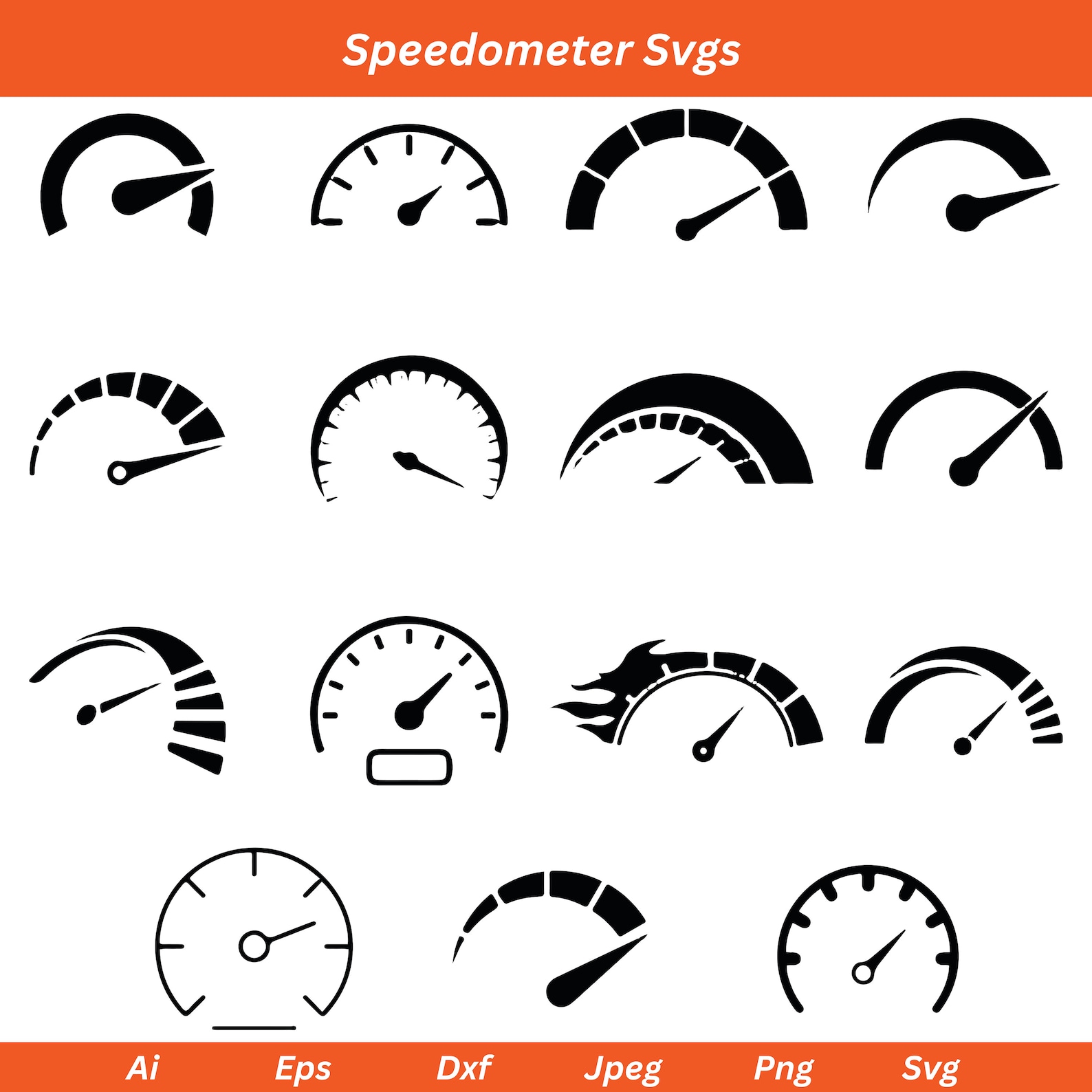 Speedometer SVG, Speedometer Silhouette, Speedometer SVG Bundle ...