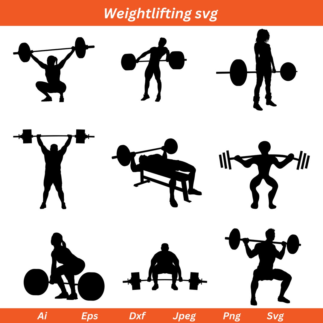 Weightlifting Svg Bundle, Power Lifting SVG, Weightlifter Clipart ...