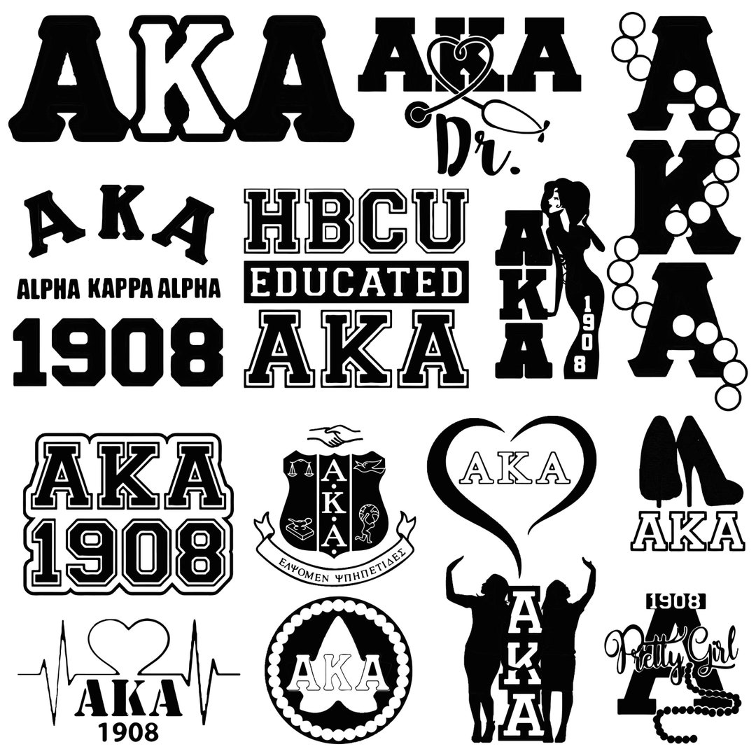 AKA Svg, Alpha Kappa Alpha Sorority Svg, 14 Designs Bundle,greek Svg ...
