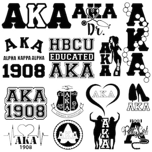 AKA Svg, Alpha Kappa Alpha Sorority Svg, 14 Designs Bundle,greek Svg ...