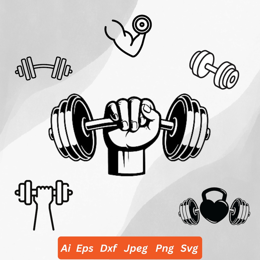 Dumbbell Svg , Workout Silhouette , Dum Bell Weight Lifting and Fitness ...