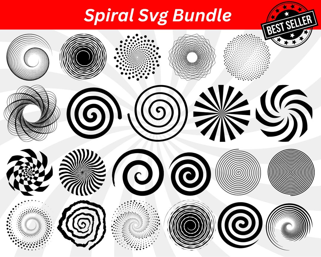Spiral Svg Bundle, Optical Illusion Svg, Hypnosis Spiral Svg, Geometric ...