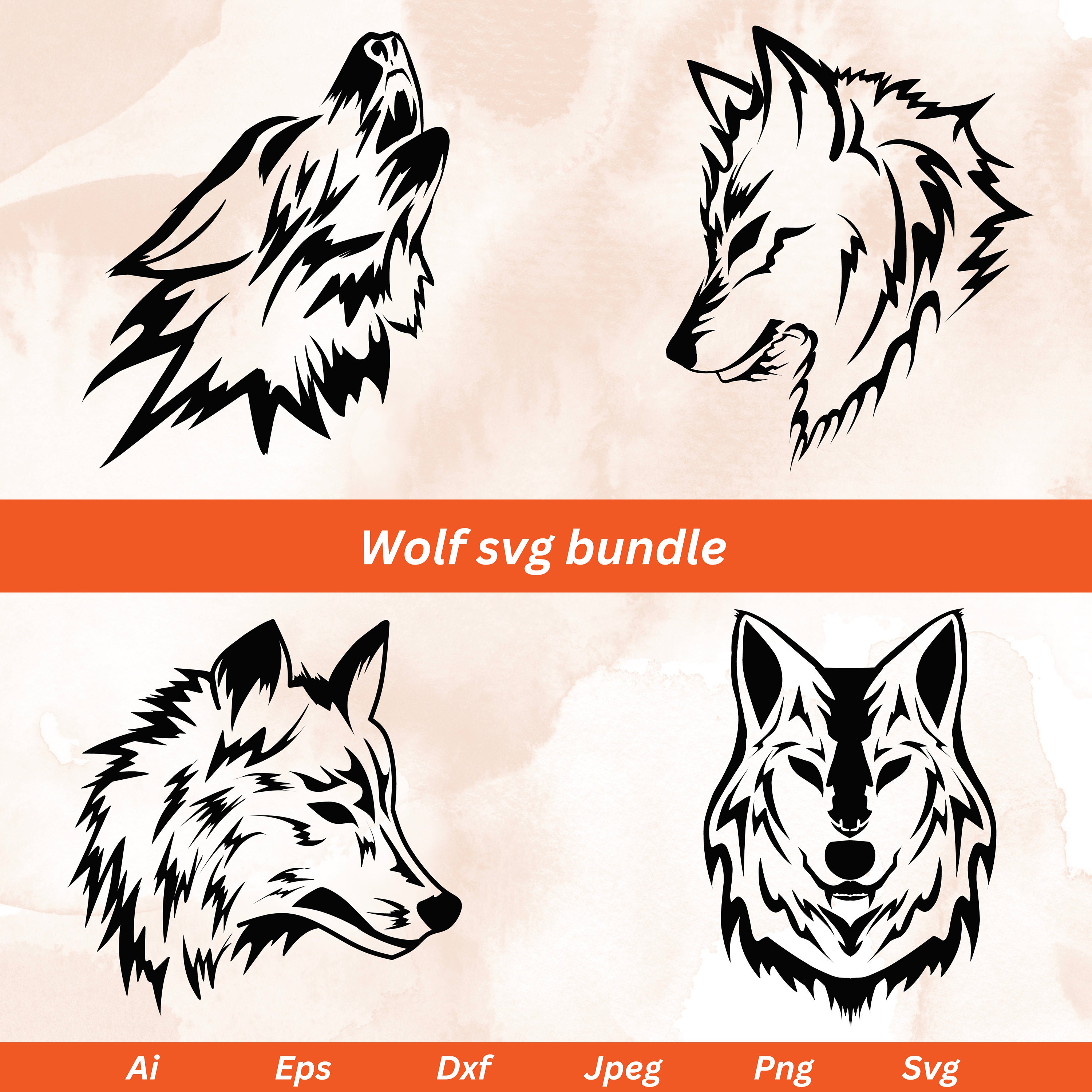 Wolf SVG Bundle, Wolf Svg, Howling Wolf Svg, Wolf Clipart, Animals Svg ...
