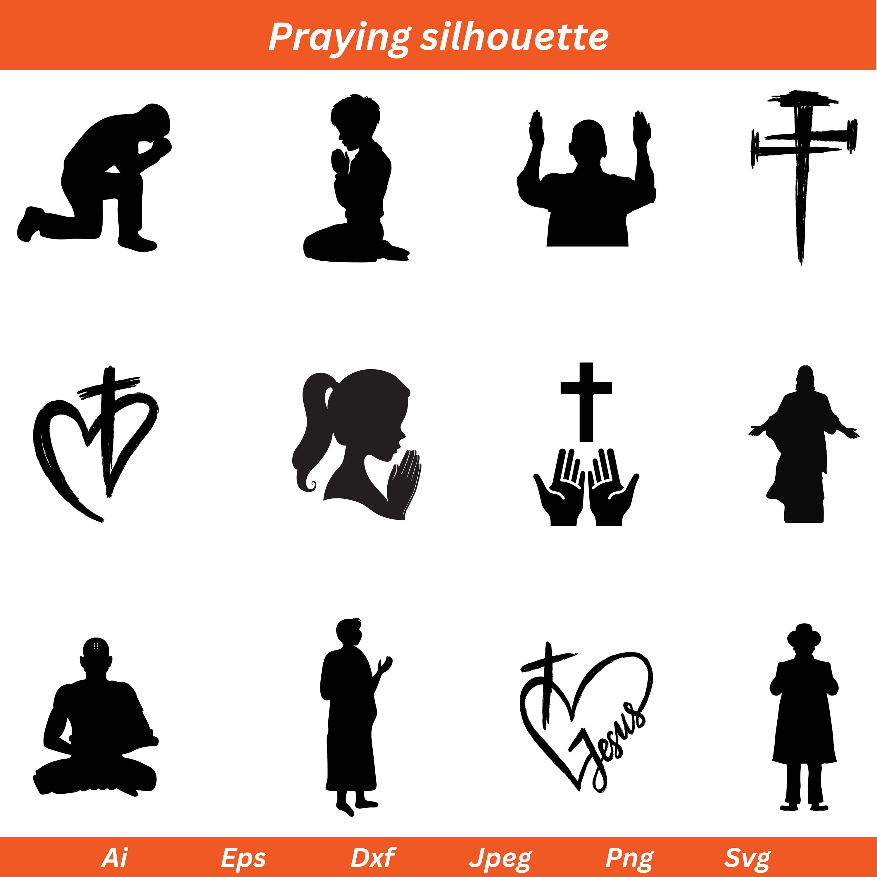 Praying Silhouette, Praying Svg, Praying Hands Svg, Muslim Svg ...