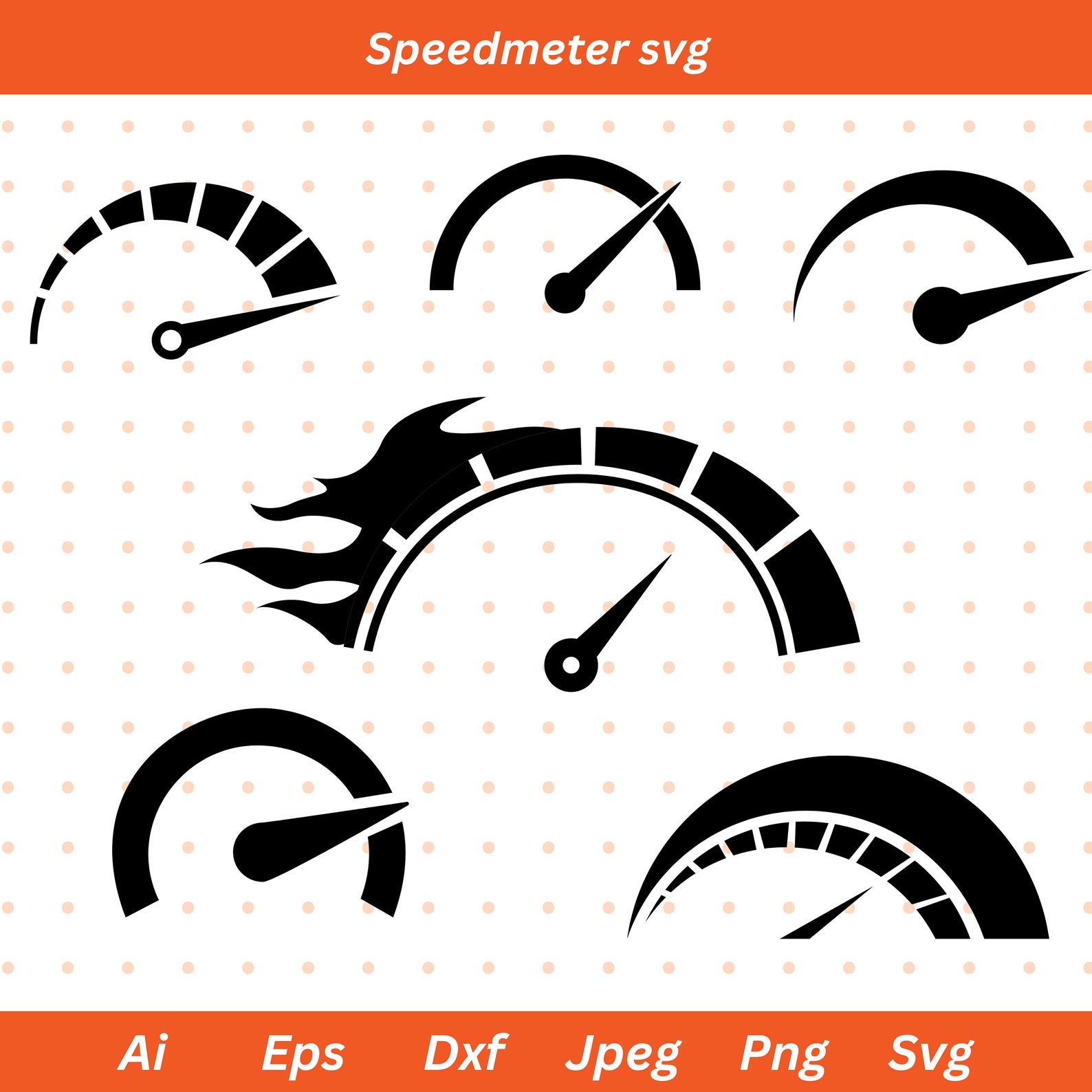 Speedometer SVG, Speedometer Silhouette, Speedometer SVG Bundle ...