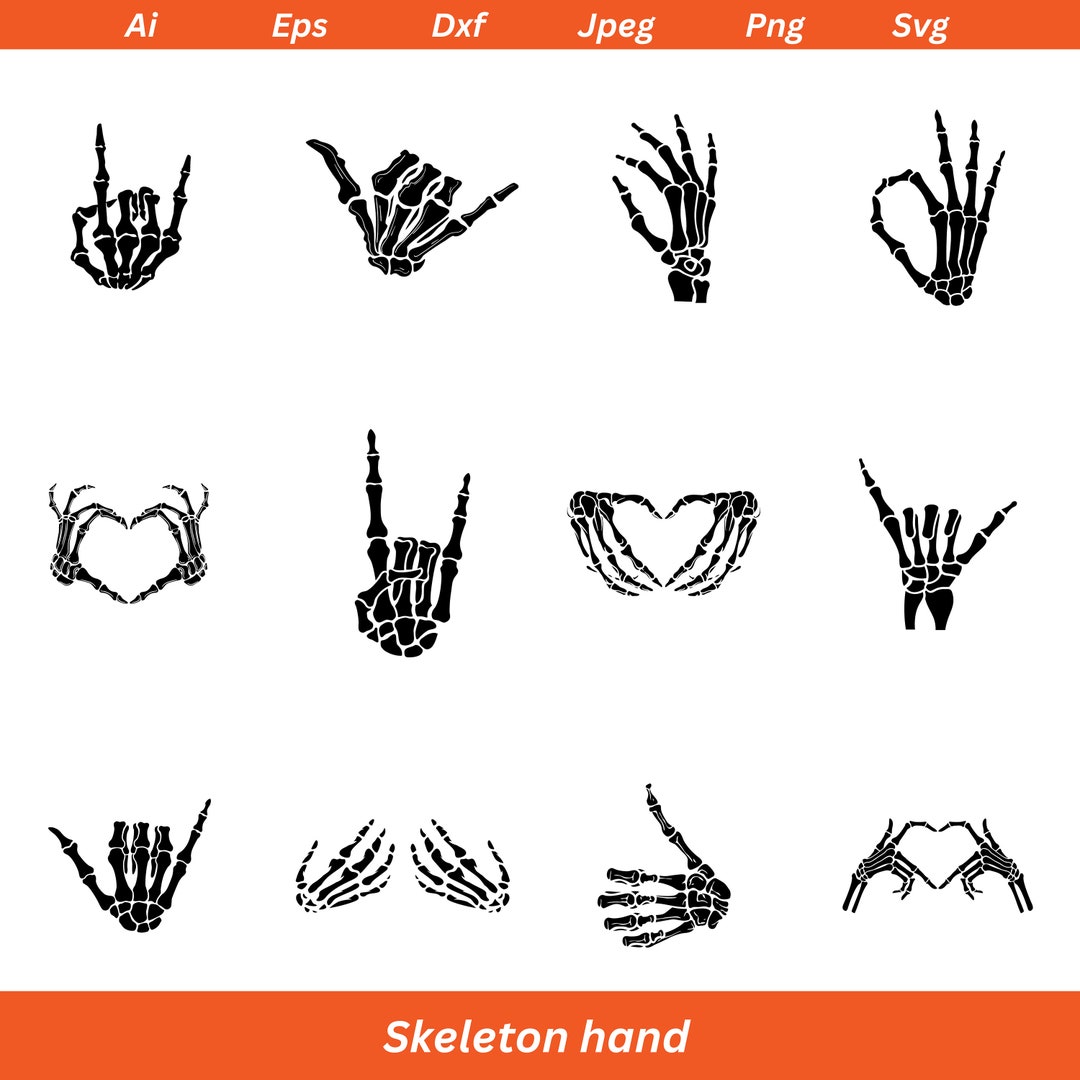 Skeleton Hands SVG, Skeleton SVG, Skull Skeleton Hand, Middle Finger ...