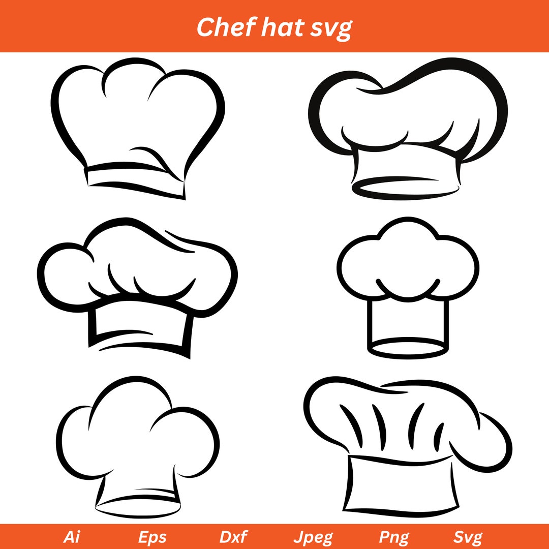 Chef Hat Svg, Chef Hat Clipart, Cooking Svg, Kitchen Svg, Chef Hat ...